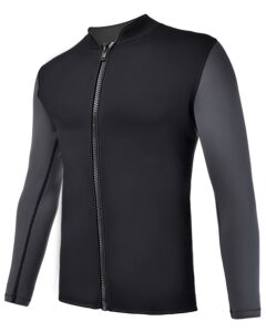 realon wetsuits top jacket women men 2mm neoprene long sleeve shirt 3mm front zipper vest wet suit keep warm for adult youth kids diving surf swim water sports