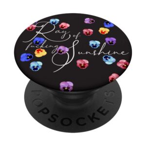 salty floral ray of fucking sunshine pansies swear word flow popsockets popgrip: swappable grip for phones & tablets