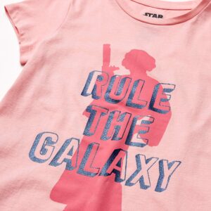 Amazon Essentials Disney | Marvel | Star Wars | Frozen | Princess Girls' Short-Sleeve T-Shirts, Pack of 4, Star Wars Rule The Galaxy, XX-Large