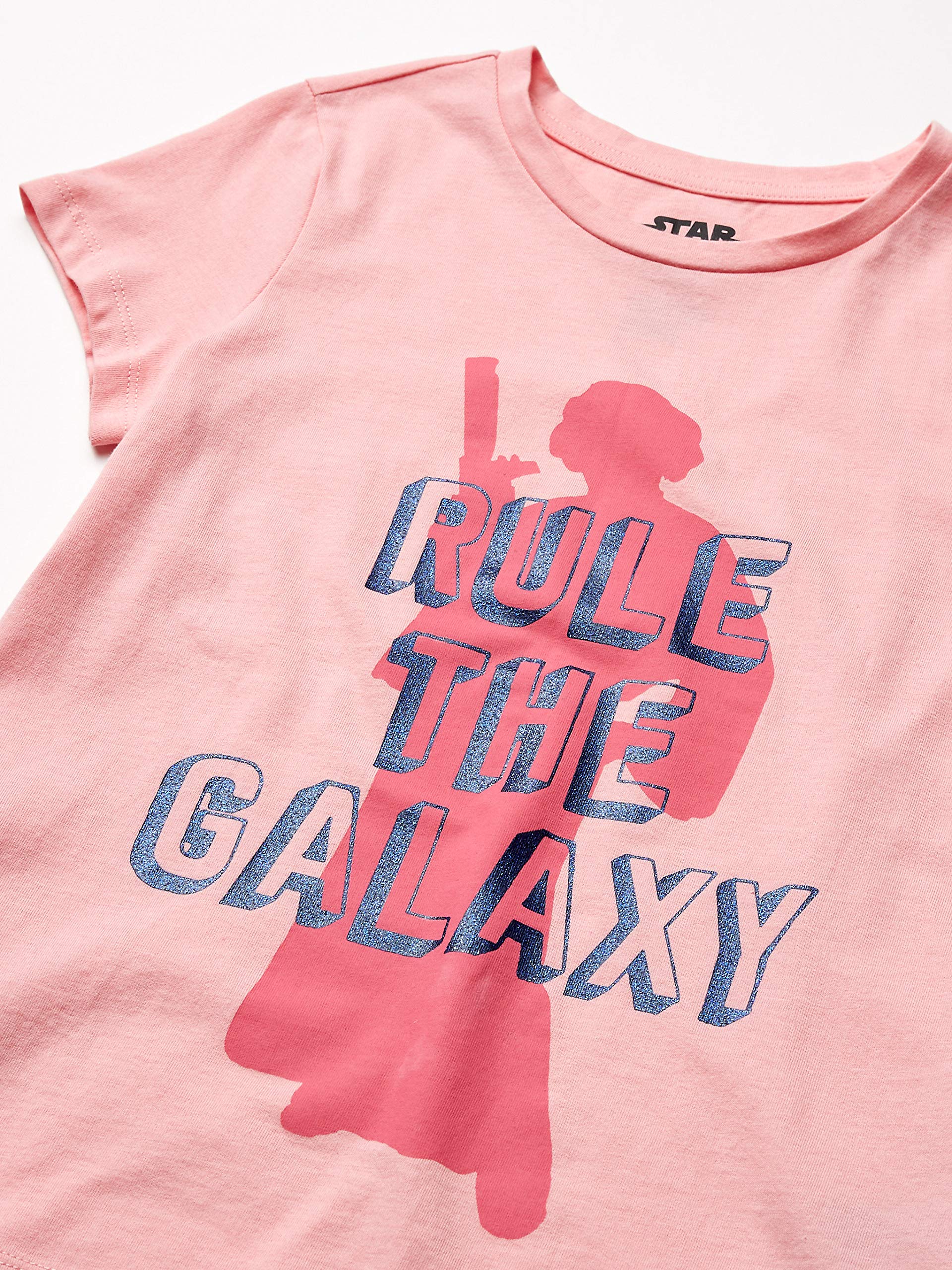 Amazon Essentials Disney | Marvel | Star Wars | Frozen | Princess Girls' Short-Sleeve T-Shirts, Pack of 4, Star Wars Rule The Galaxy, XX-Large