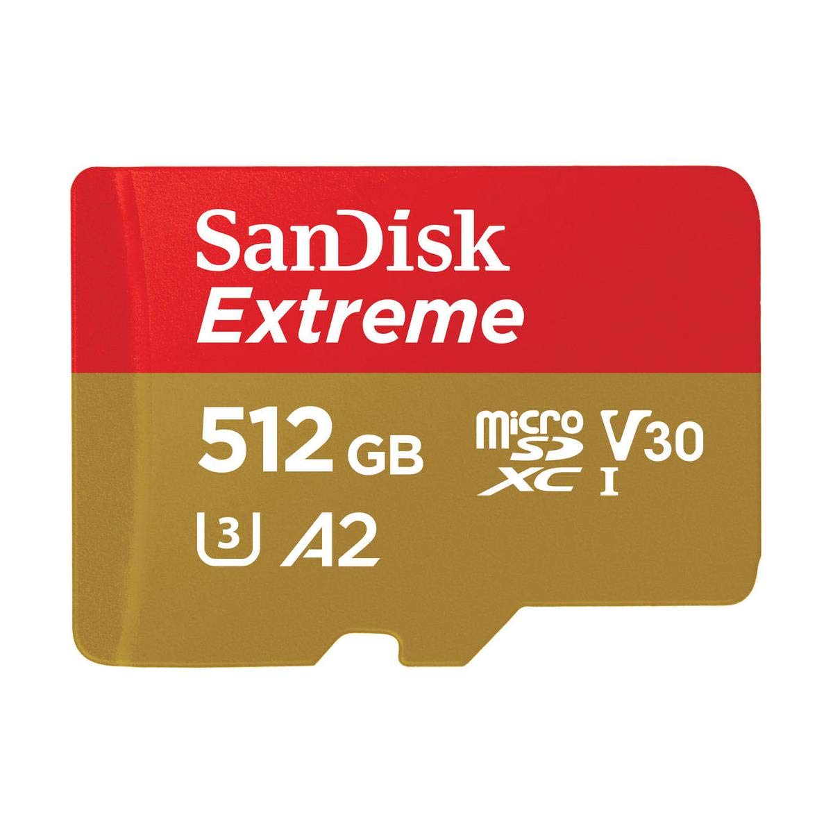 SanDisk 512GB Extreme UHS-I microSDXC Memory Card with SD Adapter, 160MB/s Read, 90MB/s Write, V30, A2