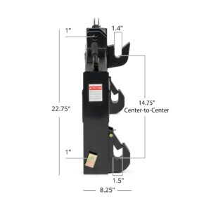 Titan Attachments 3 Point Quick Hitch Adaption to Category 2 Tractors, 4000 LB Lifting Capacity, 32.75" Between Lower Arms, 14.5" Top Link to Lower Link, Black Finish