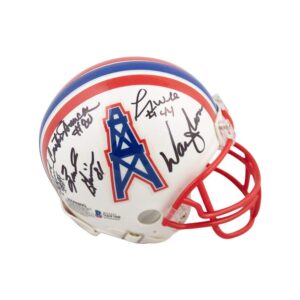 run n shoot autographed houston oilers mini football helmet - bas coa