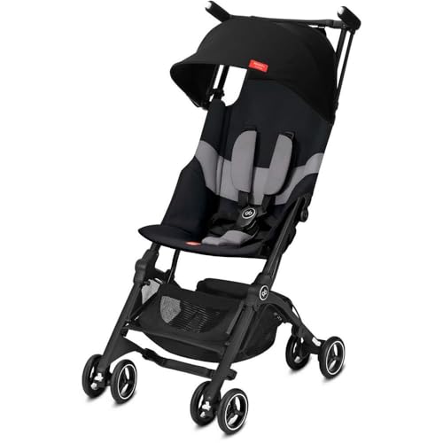 gb Pockit+ All-Terrain, Ultra Compact Lightweight Travel Stroller with Canopy and Reclining Seat in Velvet Black