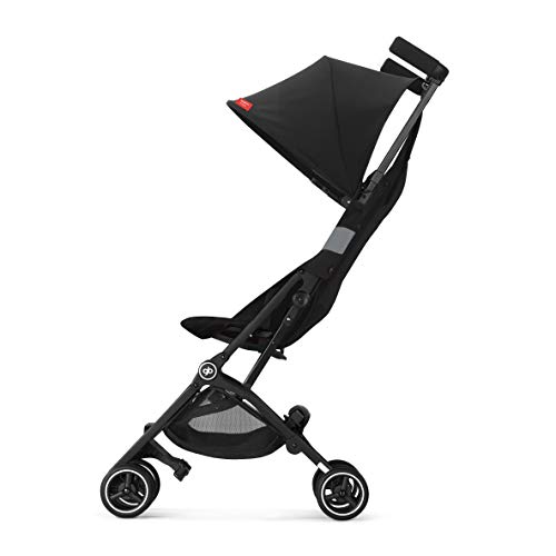 gb Pockit+ All-Terrain, Ultra Compact Lightweight Travel Stroller with Canopy and Reclining Seat in Velvet Black