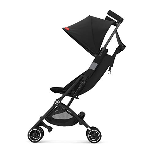 gb Pockit+ All-Terrain, Ultra Compact Lightweight Travel Stroller with Canopy and Reclining Seat in Velvet Black