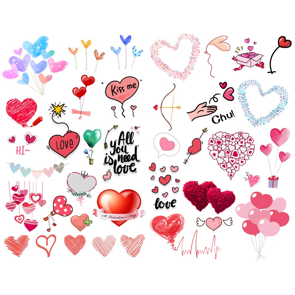 Seasonstorm Love Red Heart Aesthetic Diary Travel Journal Paper Stickers Scrapbooking Stationery Sticker Flakes Art Supplies (PK360)