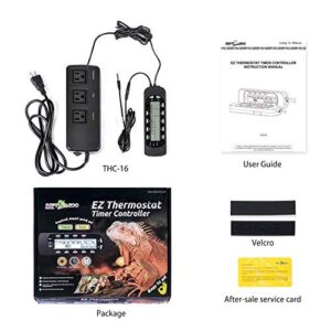 REPTI ZOO Reptile Thermostat Digital Outlet Temperature Timer Troptical or Desert Mode with Day Night Control for Aquarium Reptiles Terrarium Humidistat Mushroom Fermentation,Easy Setup (THC16)