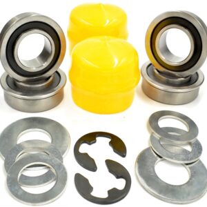 (4 Pack) HD Switch Front Wheel Bearings & Axle Rebuild Kit Replaces AM127303 for John Deere AM127304, AM118315, AM35443, M40514, M123254, R27434, M143338