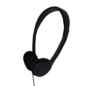 maeline on-ear headphones with 3.5 mm headphone plug - 1 pack - black