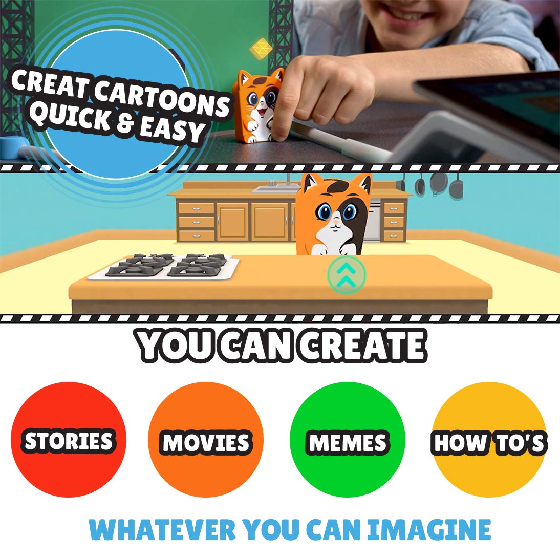 Toaster Pets Cartoons Studio kit | Quick, Easy and Collaborative Movie Maker Set for Girls and Boys