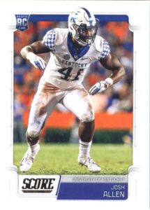 2019 score football #364 josh allen kentucky wildcats rookie rc official nfl trading card made by panini