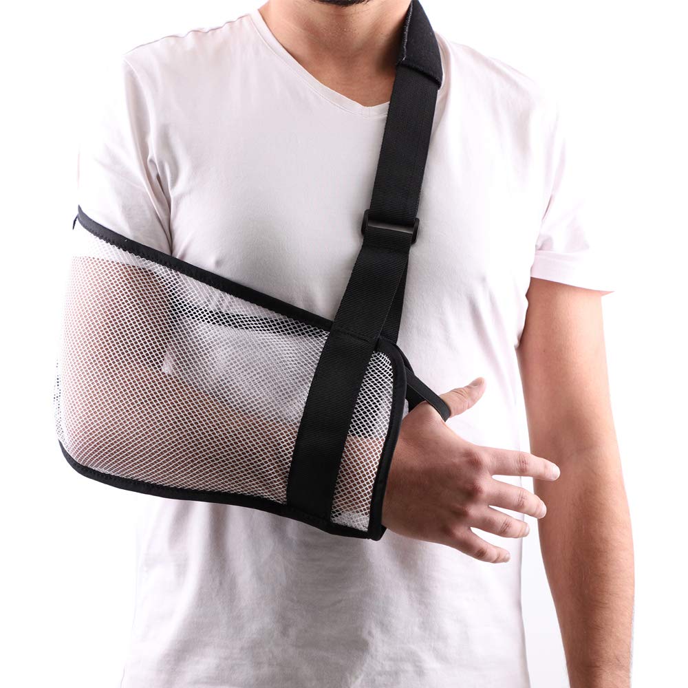 Mesh Arm Shoulder Sling Great Shower Bath Sling Used after rotator cuff Shoulder Surgery Arm Brace Support for Men and Women,White