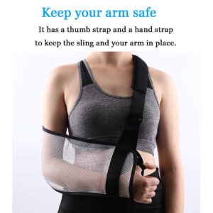 Mesh Arm Shoulder Sling Great Shower Bath Sling Used after rotator cuff Shoulder Surgery Arm Brace Support for Men and Women,White