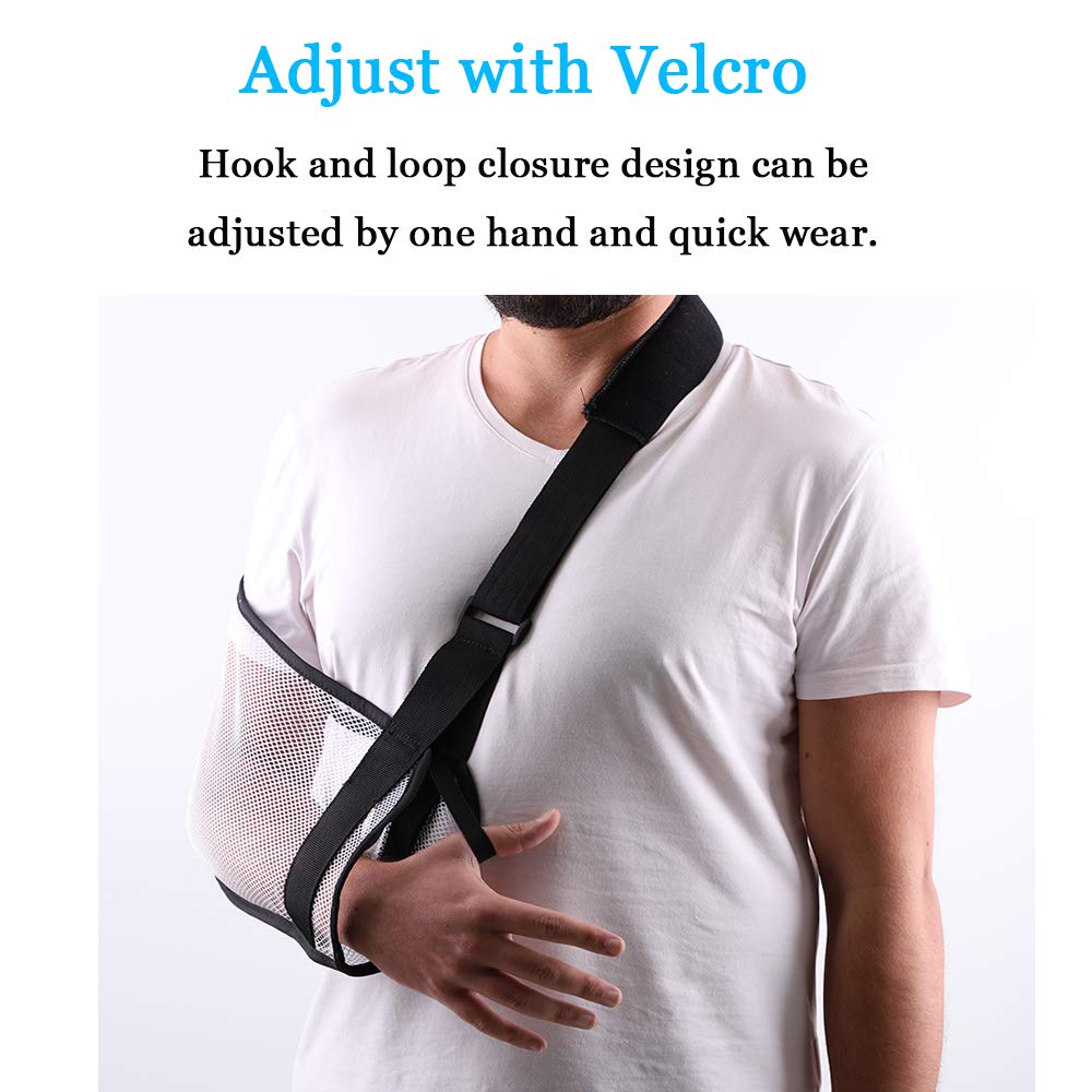 Mesh Arm Shoulder Sling Great Shower Bath Sling Used after rotator cuff Shoulder Surgery Arm Brace Support for Men and Women,White