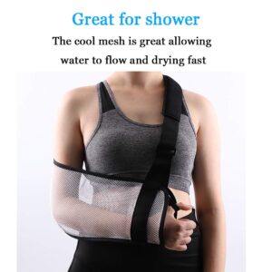 Mesh Arm Shoulder Sling Great Shower Bath Sling Used after rotator cuff Shoulder Surgery Arm Brace Support for Men and Women,White