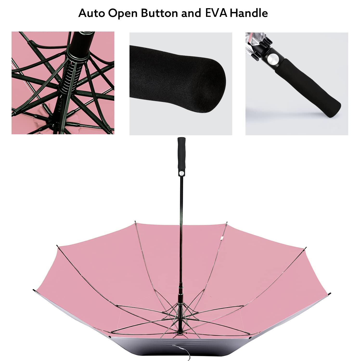 G4Free 62 Inch UV Protection Golf Umbrella Extra Large Windproof Sun and Rain Umbrellas Auto Open Double Canopy