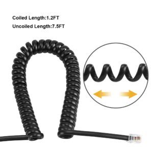 YIENFBEV Telephone Handset Cord Detangler 2 Sets, 2 Pack 360 Degree Rotating/Anti-Tangle Landline Cable and 2 Pack Telephone Handset Cord 7.5 Foot Uncoiled (1.2 Foot Coiled)