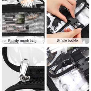 Relavel Hanging Toiletry Bag TSA Approved Clear Toiletry Bag for Women and Men 2 in 1 Removable TSA Liquids Travel Bag Waterproof Carry On Airline 3-1-1 Compliant Bag Quart Sized Luggage Pouch (Clear)