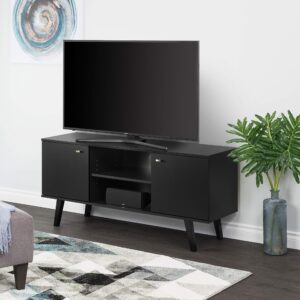 Prepac Milo Mid Century Modern TV Console, 56 Inch, Black