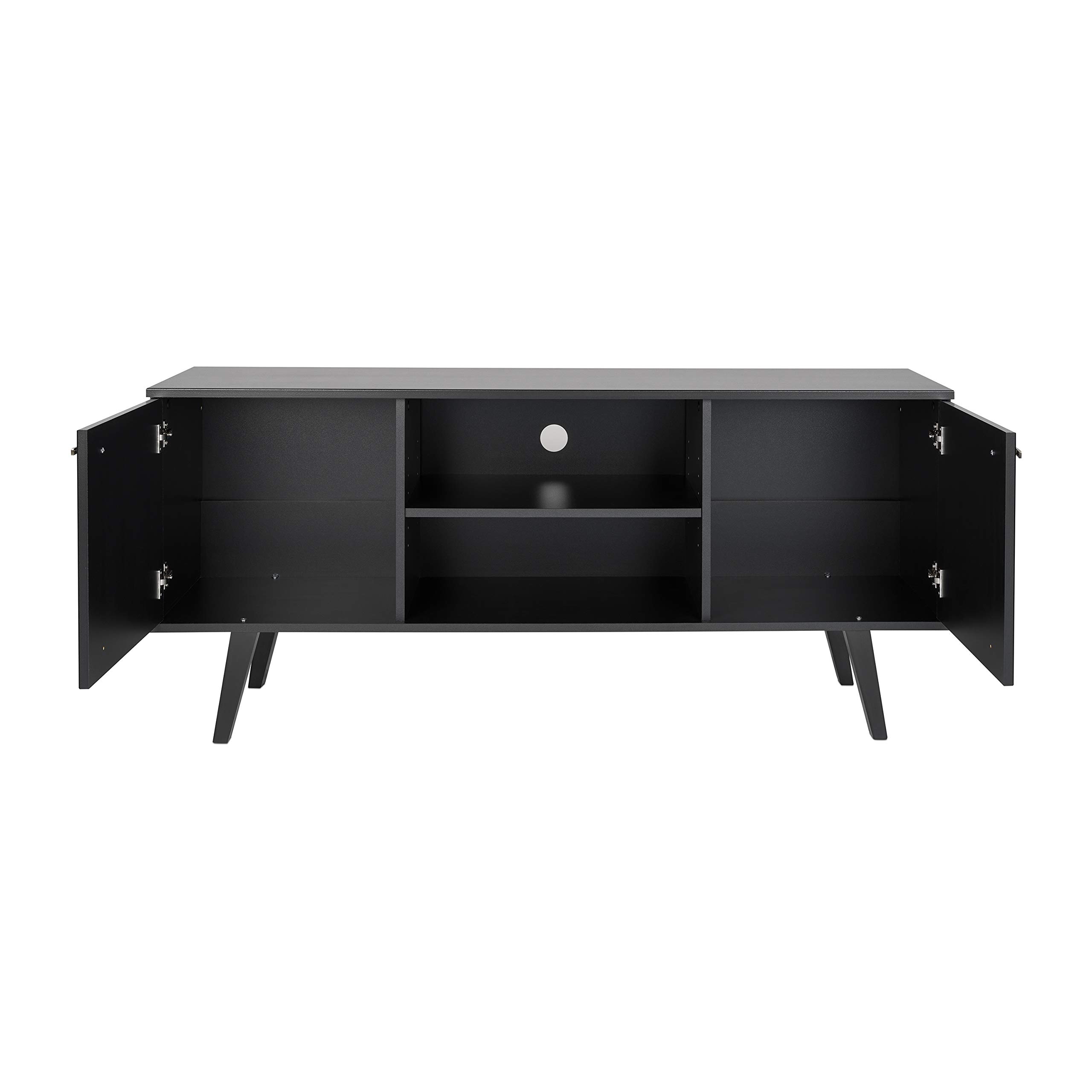 Prepac Milo Mid Century Modern TV Console, 56 Inch, Black