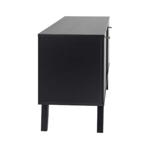 Prepac Milo Mid Century Modern TV Console, 56 Inch, Black