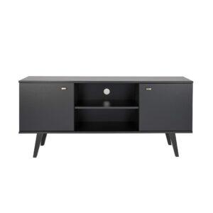 Prepac Milo Mid Century Modern TV Console, 56 Inch, Black