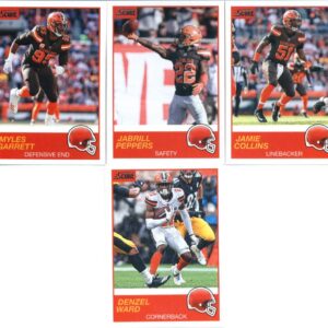 2019 Panini Score Football Veteran Cleveland Browns Team Set of 10 Cards: Baker Mayfield(#102), Nick Chubb(#103), Jarvis Landry(#104), Duke Johnson Jr.(#105), David Njoku(#106), Antonio Callaway(#107), Denzel Ward(#108), Myles Garrett(#109), Jabrill Peppe