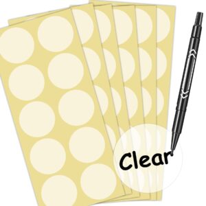 SMARSTICKER Super Gloss Clear Transparent Retail Package Envelope Seals 2" Christmas Round Circle Crystal Clear Dot Mail Wafer Seals Stickers Labels Envelope Tab Sealer 500/Pack