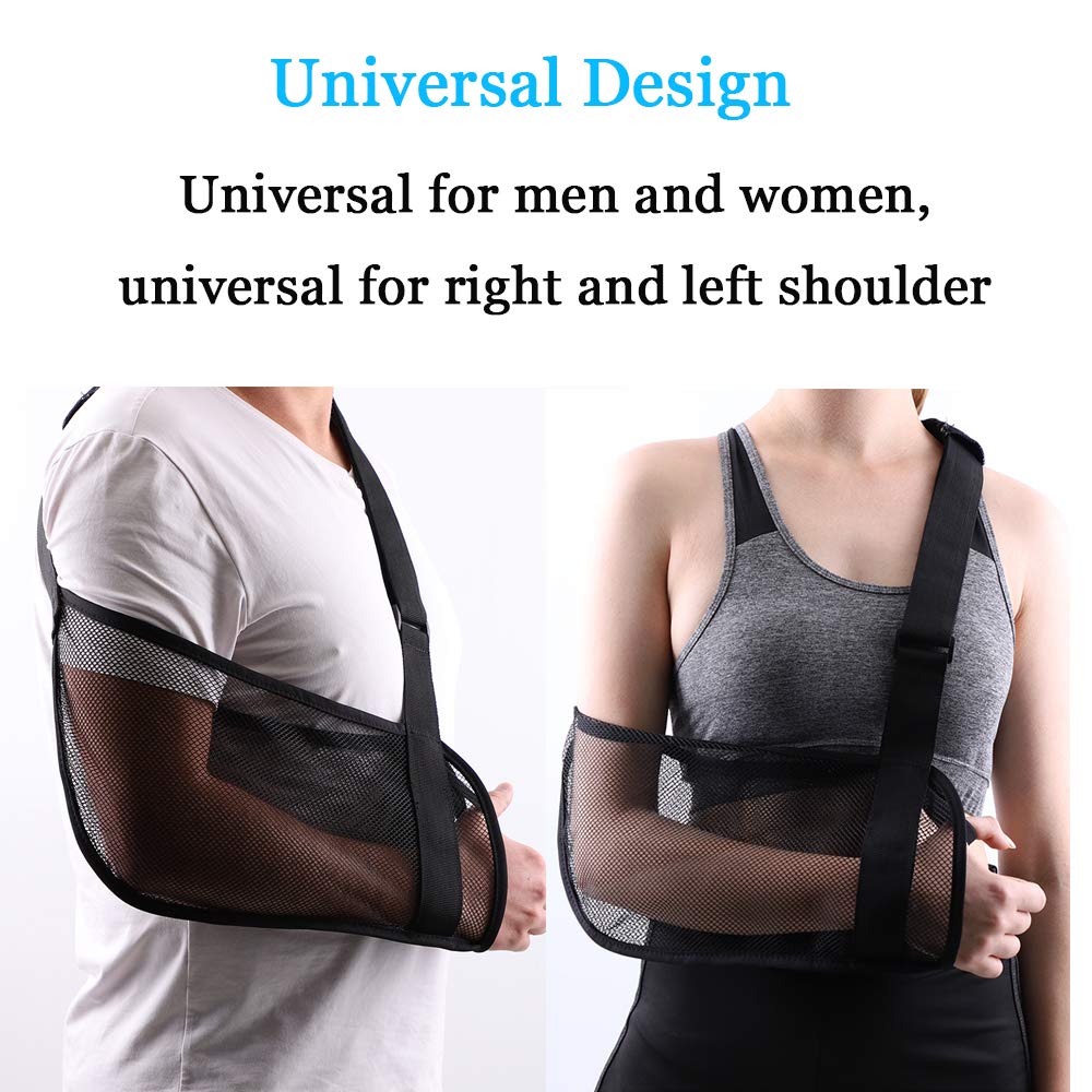 Mesh Arm Shoulder Sling Great Shower Bath Sling Used after rotator cuff Shoulder Surgery Arm Brace Support for Men and Women,Black