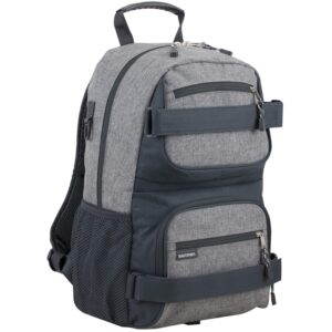 eastsport travel skateboard backpack double strap laptop bag multi-sport design for men and women, graystone chambray