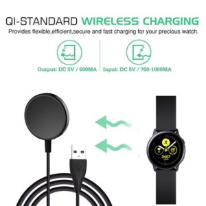 Galaxy Watch 6/5/4/3 Charger EMallee USB A Charging Dock for Samsung Galaxy Watch6 Watch5 Pro Watch4 Classic Watch3 Active Active2 Accessories 2 Pack