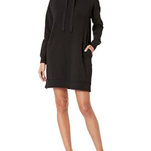 The Drop Women's Iona Long Sleeve Hooded Mini Sweatshirt Dress, Black, M