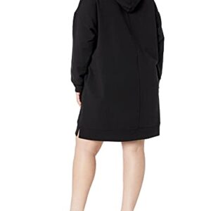 The Drop Women's Iona Long Sleeve Hooded Mini Sweatshirt Dress, Black, M