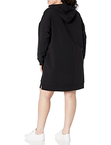 The Drop Women's Iona Long Sleeve Hooded Mini Sweatshirt Dress, Black, M