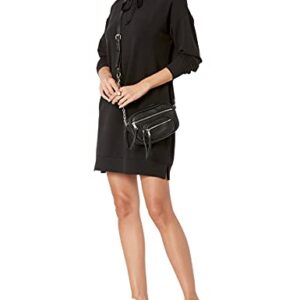 The Drop Women's Iona Long Sleeve Hooded Mini Sweatshirt Dress, Black, M