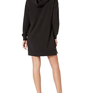 The Drop Women's Iona Long Sleeve Hooded Mini Sweatshirt Dress, Black, M