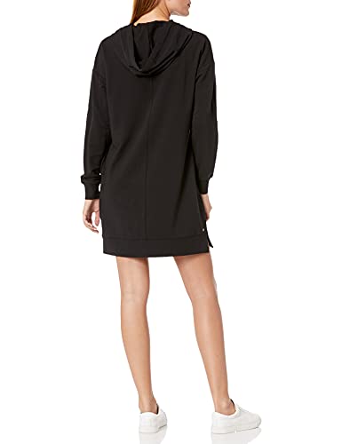 The Drop Women's Iona Long Sleeve Hooded Mini Sweatshirt Dress, Black, M