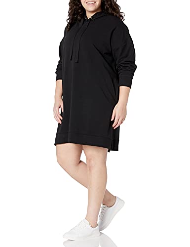 The Drop Women's Iona Long Sleeve Hooded Mini Sweatshirt Dress, Black, M