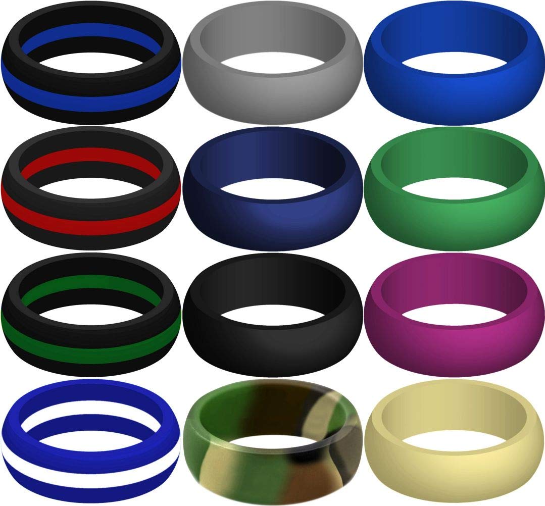 SayitBands Six (6) of Softball Silicone Ring Size 7