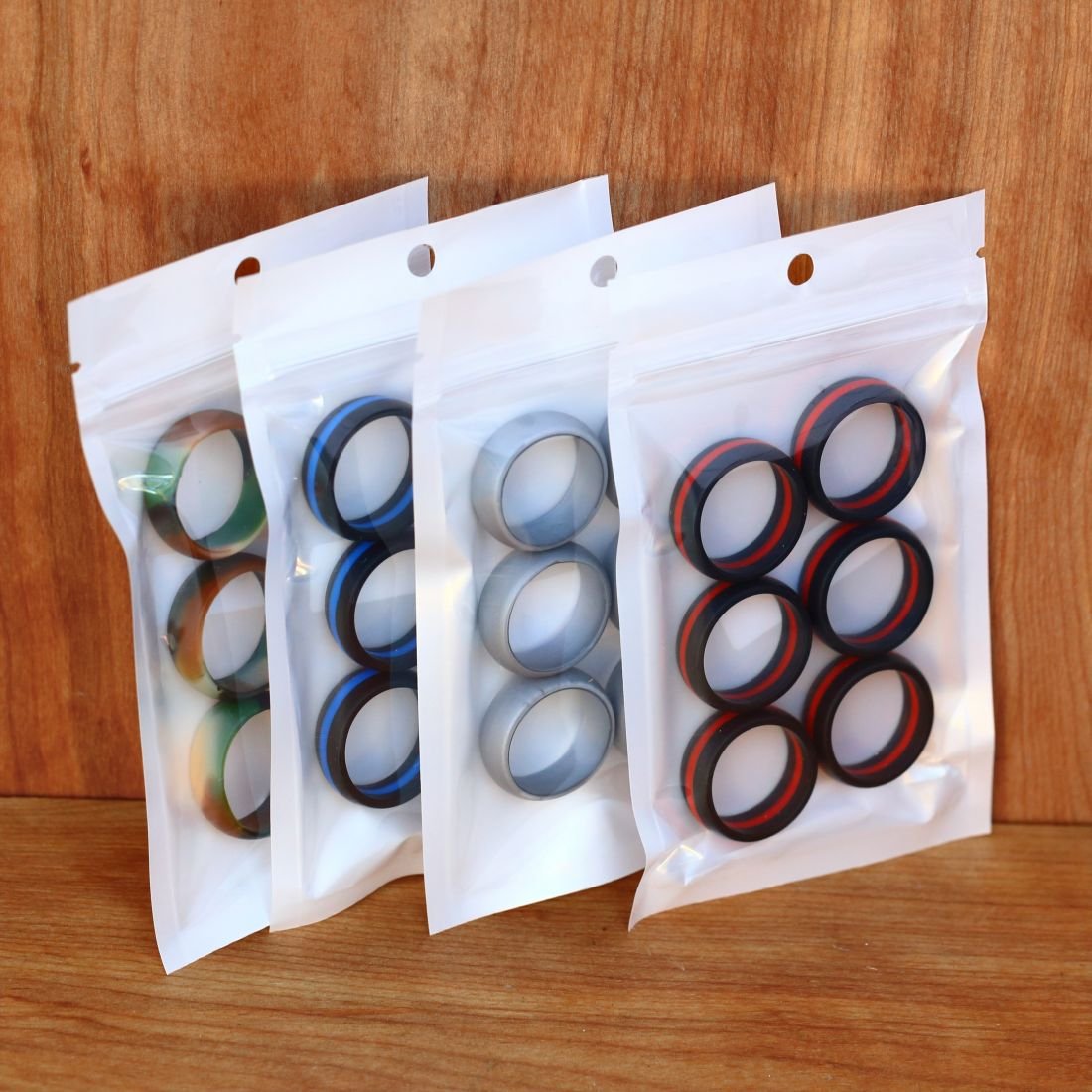 SayitBands Six (6) of Softball Silicone Ring Size 7