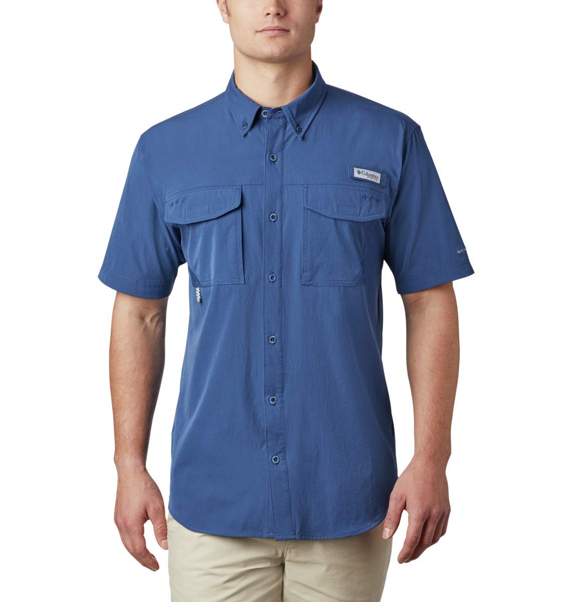 Columbia Men's Standard Permit Woven Short Sleeve Shirt, Carbon, Large