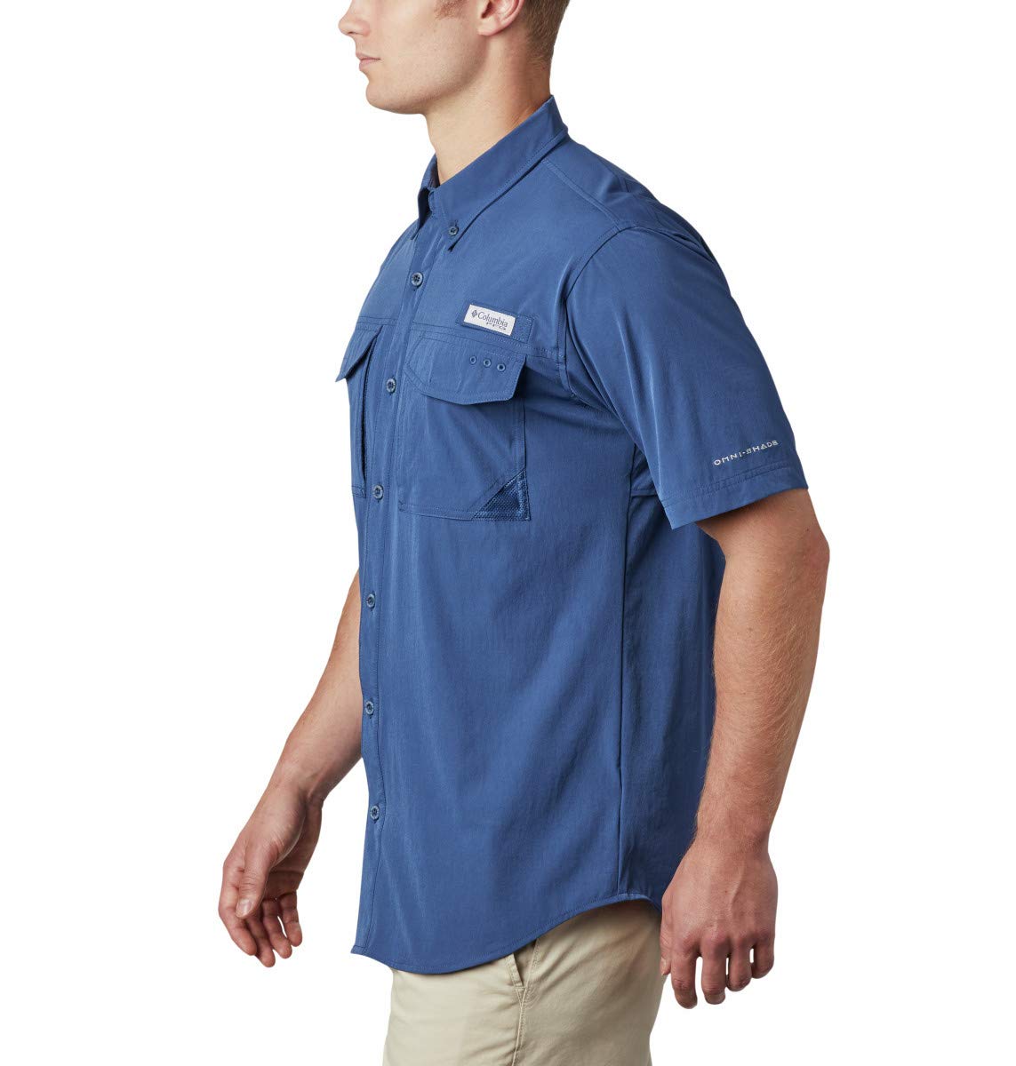 Columbia Men's Standard Permit Woven Short Sleeve Shirt, Carbon, Large