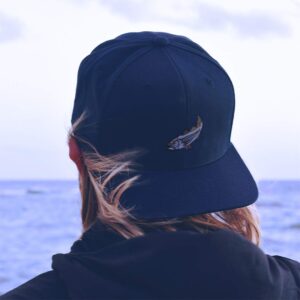 Baseball Cap Striped Bass Embroidery Animals Ocean Acrylic Hats for Men Women Strap Closure Dark Grey Design Only