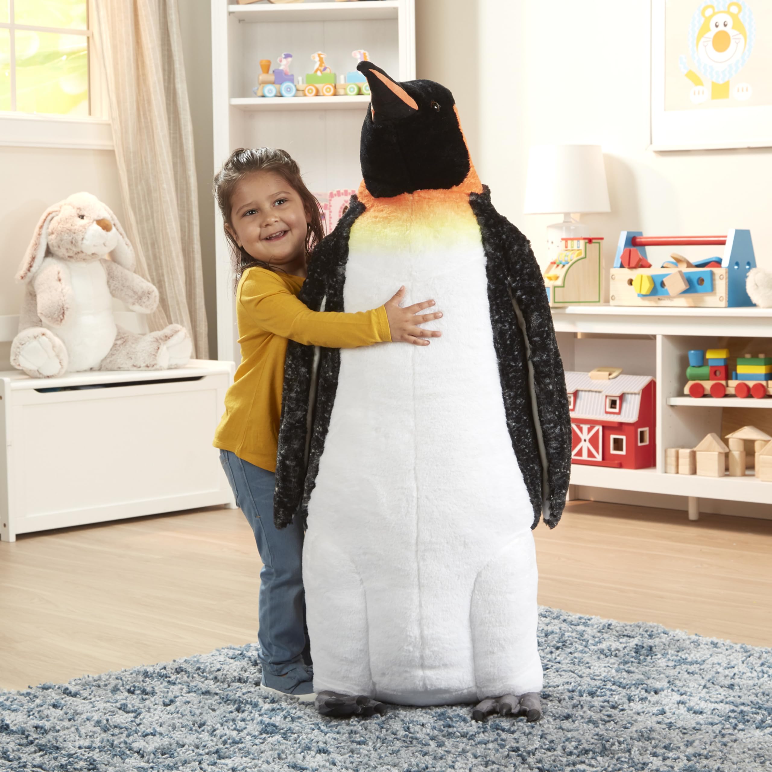 Melissa & Doug Giant Lifelike Plush Emperor Penguin Standing Stuffed Animal (3.4 Feet Tall) - Plush Toy