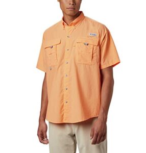 columbia men's bahama ii upf 30 short sleeve pfg fishing shirt, bright nectar, large