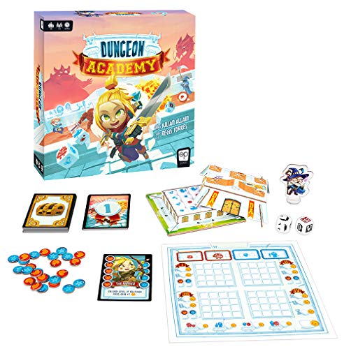 Dungeon Academy | Roll & Write Maze Board Game | Each Roll Creates Unique Dungeon Mazes | Collect Life Points & Mana, Fight Monsters, and Earn Treasure to Master The Academy | Family Board Game