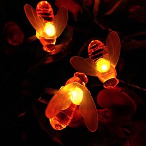 Amants01 Solar Honeybee String Lights,100 LEDs Solar Powered Bee String Lights Outdoor Honeybee Fairy String Lights for Home,Gardens,Park,Patios Decoration.