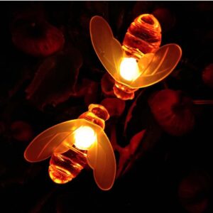 Amants01 Solar Honeybee String Lights,100 LEDs Solar Powered Bee String Lights Outdoor Honeybee Fairy String Lights for Home,Gardens,Park,Patios Decoration.