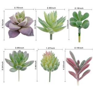 MAXZONE 16 Pack Artificial Succulent Create Realistic Succulent Flocking Plants Unpotted Fake Succulents Plant for Lotus Landscape Decorative Garden Arrangement Decor